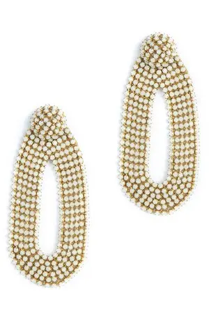Deepa Gurnani Bianca Drop Earrings - Ivory