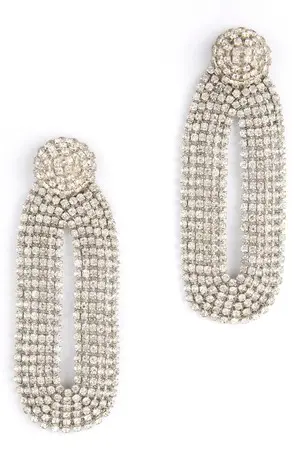Deepa Gurnani Deepa Gurnani Bianca Drop Earrings Silver
