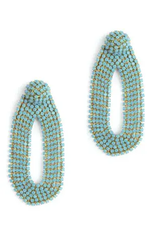Deepa Gurnani Bianca Drop Earrings - Turquoise