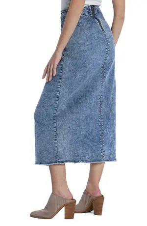 WASH LAB DENIM Side Hustle Skirt - Heidi Blue
