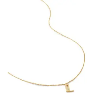 Monica Vinader Initial Pendant Necklace - 18ct Gold Vermeil/ss- L