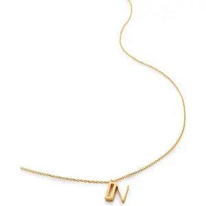 Monica Vinader Initial Pendant Necklace - 18ct Gold Vermeil/ss- N