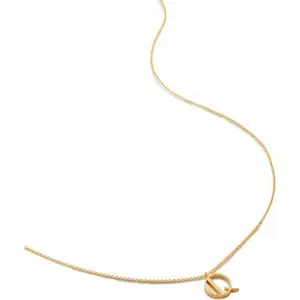 Monica Vinader Initial Pendant Necklace - 18ct Gold Vermeil/ss- Q