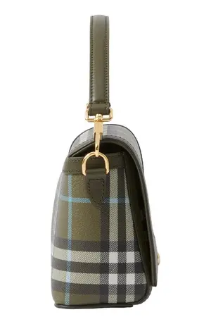 Burberry Check & Leather Crossbody Bag - Olive Green