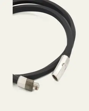 Tateossian Double-wrap Rubber Bracelet