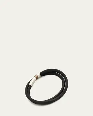 Tateossian Double-wrap Rubber Bracelet