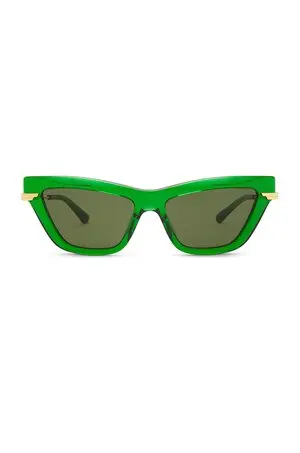 Bottega Veneta Combi Cat Eye Sunglasses - Transparent Btv Green