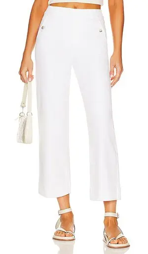 Spanx Stretch Twill Cropped Wide Leg Pant - Bright White