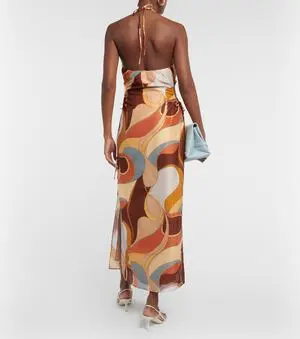 SIR. Printed Cotton And Silk Midi Dress