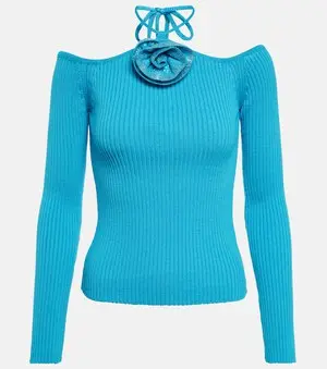 Giuseppe Di Morabito Embellished Ribbed-knit Top