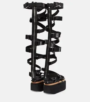 Sacai Lace-up Leather Sandals