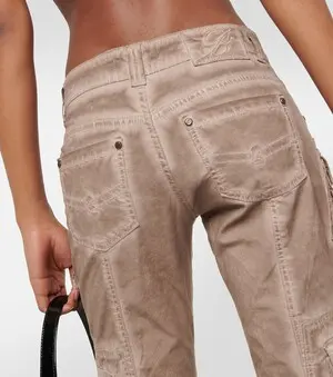 Blumarine Embellished Low-rise Flared Jeans - Neutrals