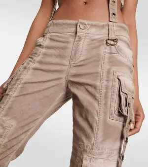 Blumarine Embellished Low-rise Flared Jeans - Neutrals