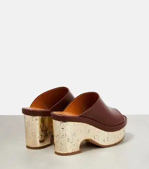 Chloé Oli Leather Platform Mules