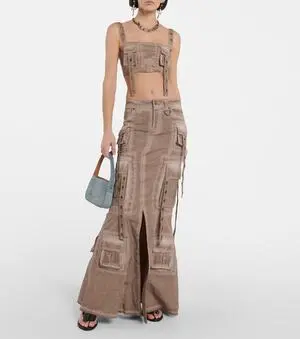 Blumarine Denim Crop Top