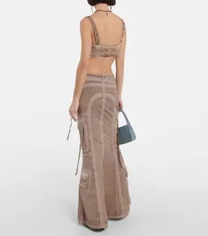 Blumarine Denim Crop Top - Grey