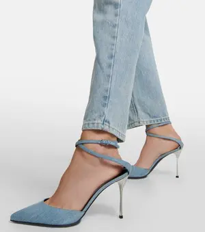 AREA X Sergio Rossi Marquise Denim Pumps
