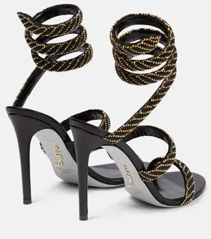 Rene Caovilla Braided Embellished Satin Sandals