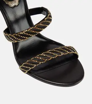 Rene Caovilla Braided Embellished Satin Sandals
