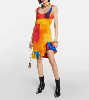 Rabanne Printed Asymmetrical Minidress - Multicoloured