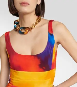 Rabanne Printed Asymmetrical Minidress - Multicoloured