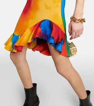 Rabanne Printed Asymmetrical Minidress - Multicoloured