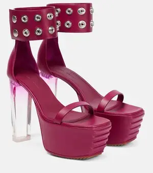 Rick Owens Minimal Leather Platform Sandals - Pink