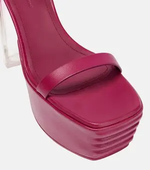 Rick Owens Minimal Leather Platform Sandals - Pink