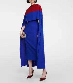 ROKSANDA Elina Cape Midi Dress - Blue