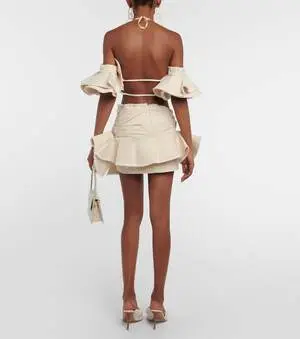 Jacquemus La Brassière Artichaut Cotton Crop Top - White