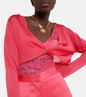 Versace Medusa Crop Cardigan - Pink