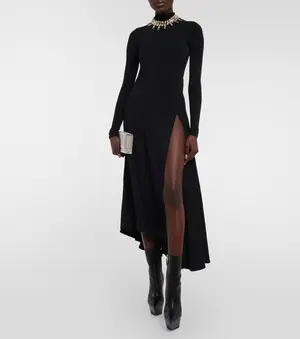 Amina Muaddi Yigit Leather Platform Ankle Boots