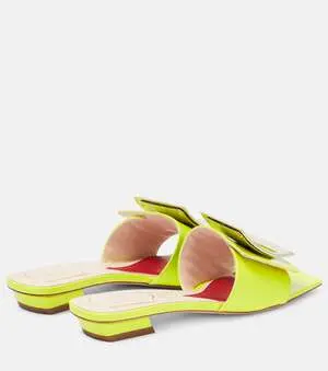ROGER VIVIER Love 45 Patent Leather Mules - Green