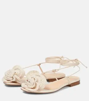 Magda Butrym Crochet And Leather Sandals - Beige