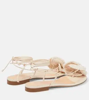 Magda Butrym Crochet And Leather Sandals - Beige