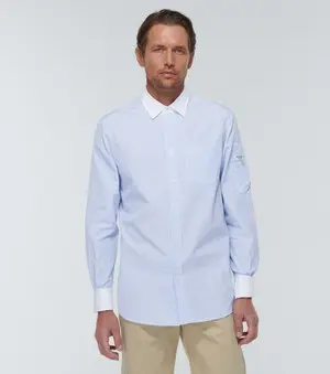 WINNIE N.Y.C Striped Cotton Poplin Shirt