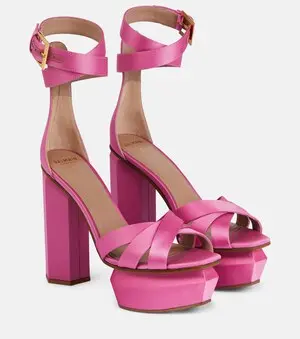 Balmain Ava Satin Platform Sandals