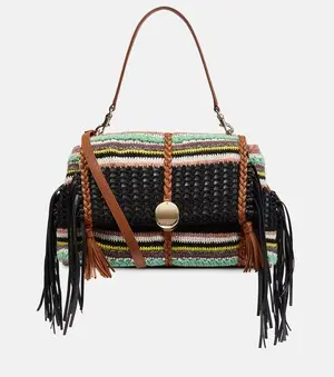 Chloé Penelope Large Leather-trimmed Shoulder Bag