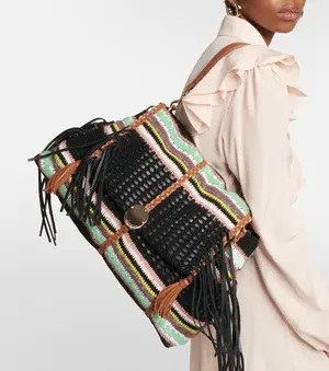 Chloé Penelope Large Leather-trimmed Shoulder Bag