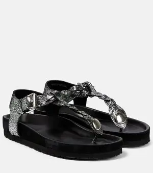Isabel Marant Étoile Brook Metallic Leather Sandals