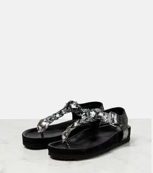 Isabel Marant Étoile Brook Metallic Leather Sandals