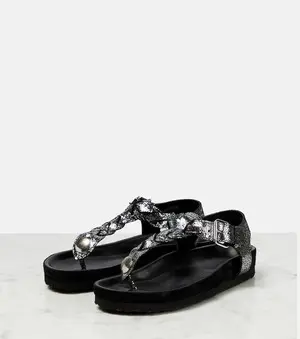 Isabel Marant Étoile Brook Metallic Leather Sandals