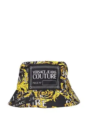 Versace Baroque Print Cotton Bucket Hat - Black,gold