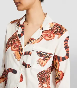 Desmond & Dempsey Cotton Rayas Pyjama Set