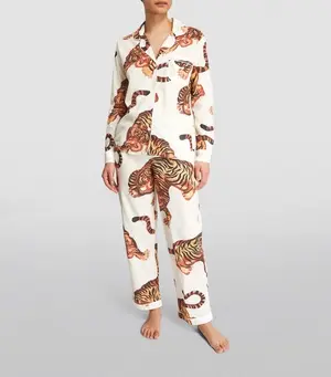 Desmond & Dempsey Cotton Rayas Pyjama Set
