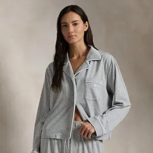 Ralph Lauren Long-sleeve Jersey Pajama Set Heather Grey