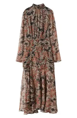 Mango Paisley Print Ruffle Dress