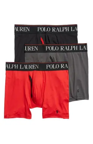 Polo Ralph Lauren 4d 3-pack Boxer Briefs - Charcoal/red/black