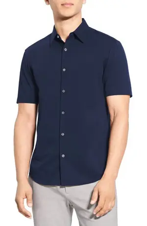 Theory Irving Short Sleeve Button-up Shirt - Eclipse