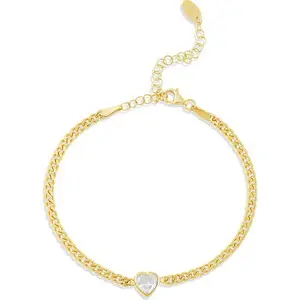 SHYMI Fancy Shape Zirconia Chain Bracelet - Gold/ White/heart